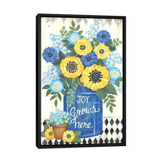 iCanvas "Joy Grows Here" by Annie LaPoint Framed Canvas Print - Bed Bath & Beyond - 36843305